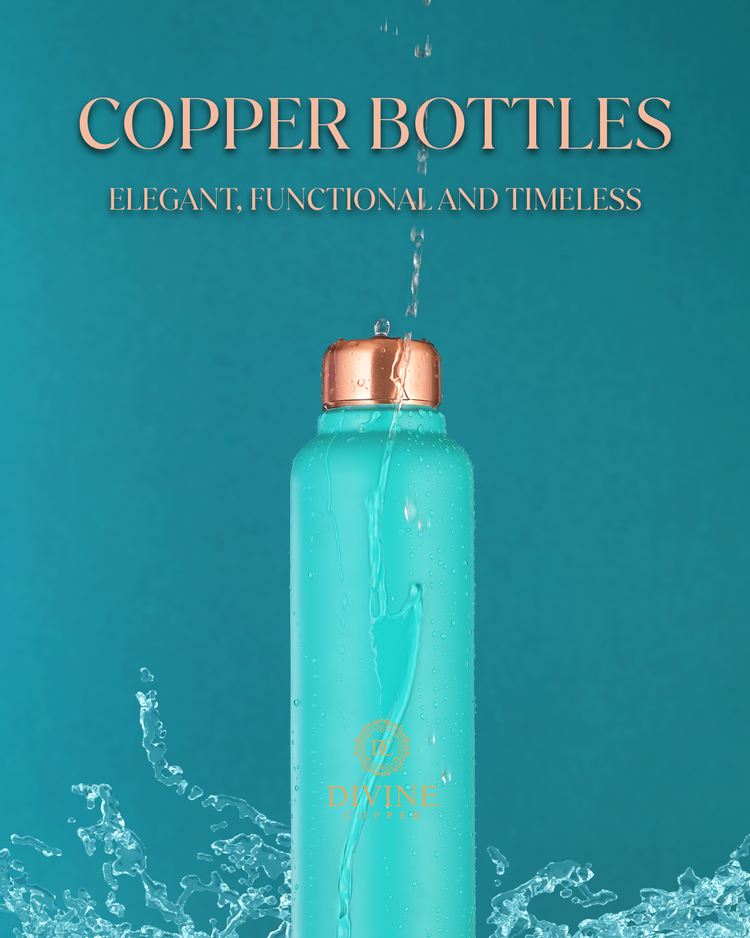 Copper Water Bottle | Copper Utensils Manufacturers in India – Divine ...
