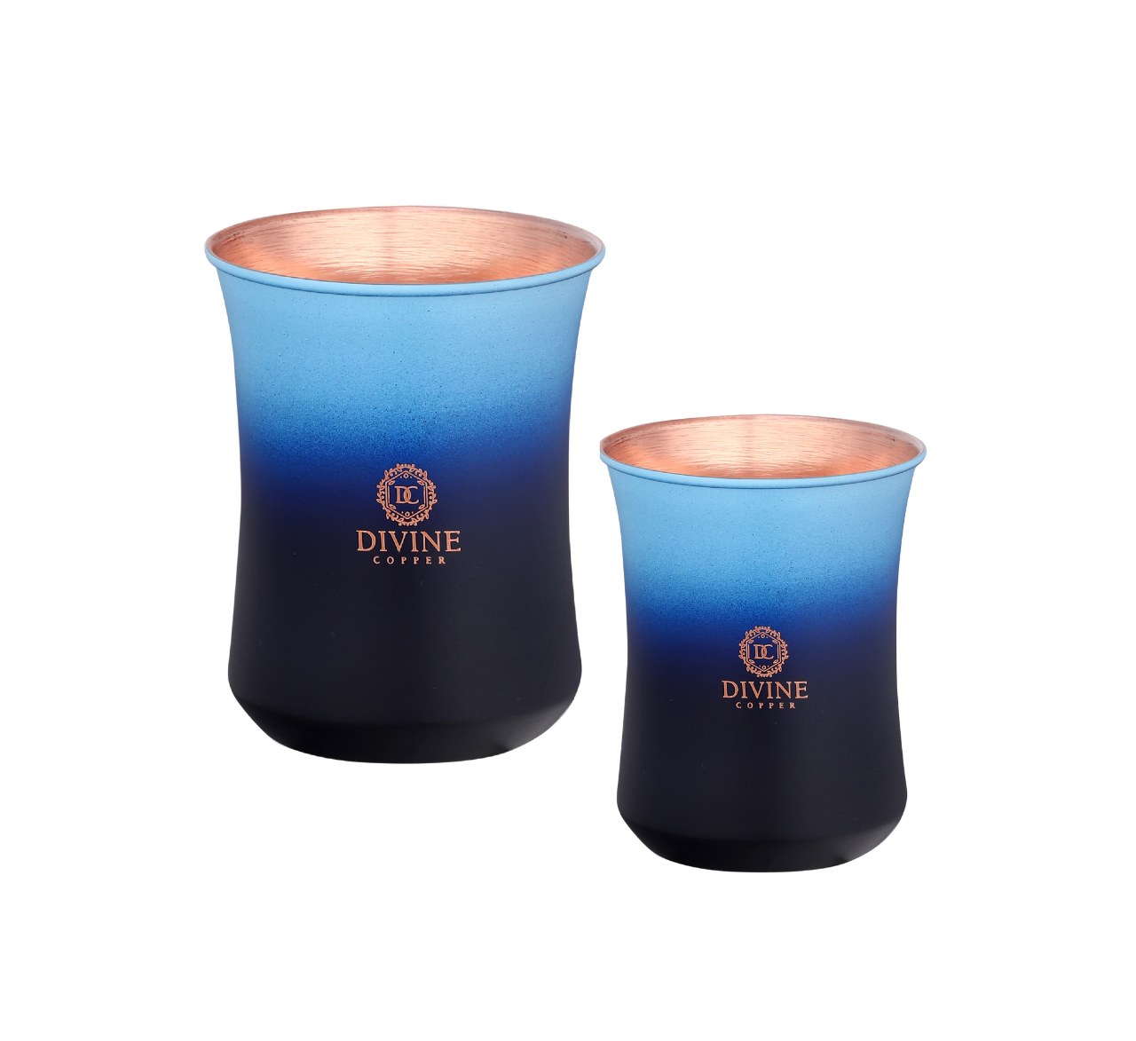 BLUE AURA COPPER GLASS -PACK OF 2 – Divine Copper