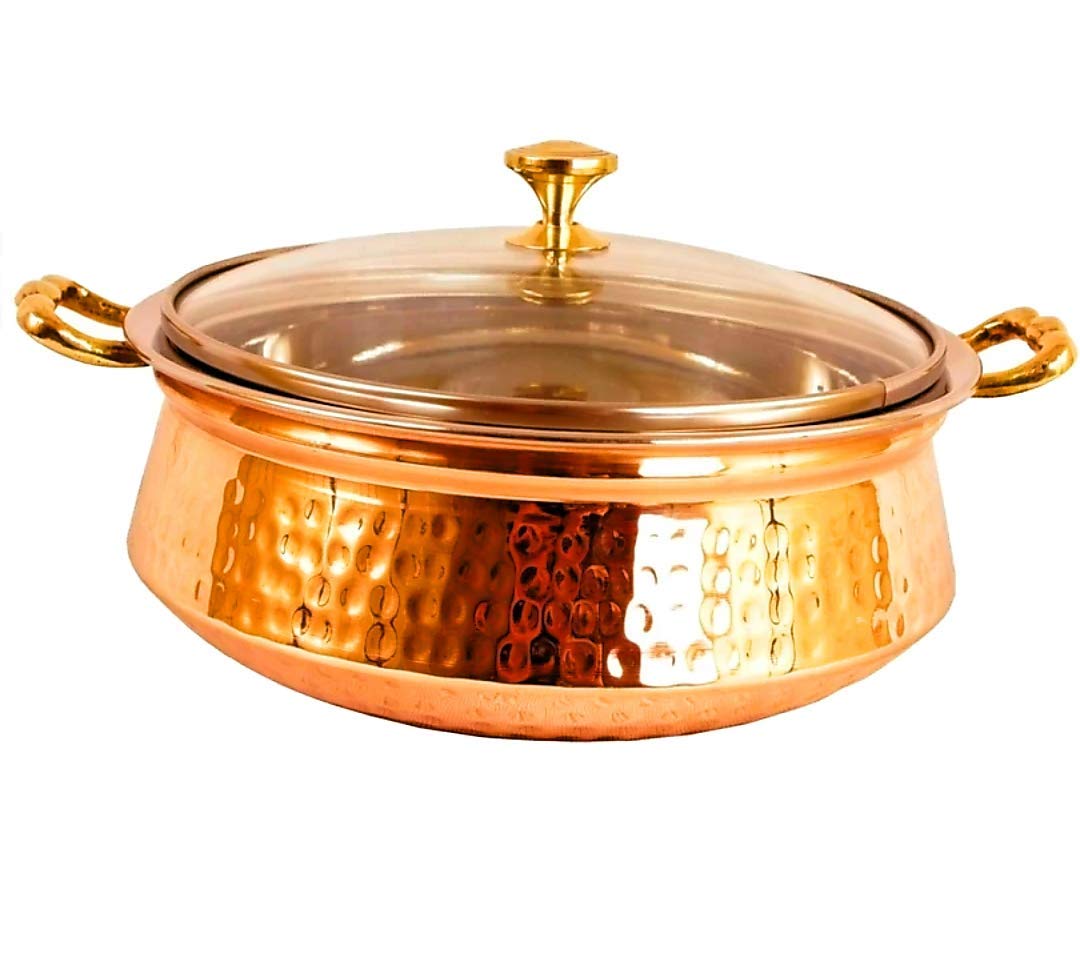 COPPER STEEL HANDI WITH LID – Divine Copper